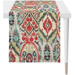 Tischl&auml;ufer Apelt "3408", grau (rot, t&uuml;rkis, grau), B:140cm L:48cm, Baumwolle, Polyester, Tischdecken