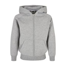 Sweatjacke Urban Classics "Urban Classics Herren Boys Zip Hoody", Jungen, Gr. 110/116, grau, 65% Baumwolle, 35% Polyester, unifarben, Sweatjacken
