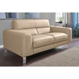 2-Sitzer Calia italia "Simon, erstklassiger Sitzkomfort und tolles Design", beige, B:172cm H:81cm T:94cm, Leder BULL;Leder SORRENTO, Sofas, in zwei Lederqualit&auml;ten