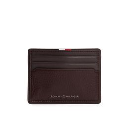 Kartenetui Tommy Hilfiger "TH CORP CC HOLDER", Herren, braun (kaffeebraun), Leder, Kleinlederwaren, Unisex Mini-Geldbeutel, Portemonnaie mit Logoschriftzug und Flagge