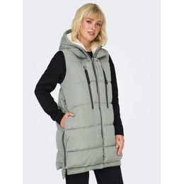 Steppweste Only "ONLNEWNORA PUFFER WAISTCOAT CC OTW", Damen, Gr. S (36), schwarz (shadow), Web, Obermaterial: 100% Polyester, unifarben, Westen