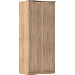 Kleiderschrank Rauch "Schrank Garderobe Garderobenschrank Putzschrank Wäscheschrank TORRENT", braun (eiche sonoma), B:91cm H:210cm T:56cm, Holzwerkstoff, Schränke, optional Außenschubladen und Spiegel, viel Stauraum MADE IN GERMANY