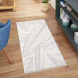 Teppich Carpet City "LOUNGE 0629", grau, B:80cm H:15mm L:150cm, Obermaterial: 100% Polyester, Teppiche, Kurzflor-Teppich Modern, Hoch-Tief-Struktur, Wohnzimmer, Schlafzimmer