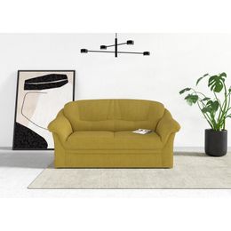 2-Sitzer DOMO collection "Montana f&uuml;r kleine R&auml;ume, Breite 146cm, komfortabel und zeitlos", gelb (senf), B:146cm H:84cm T:82cm, 92% Polyester, 8% Nylon, Sofas, bequeme Armlehnen