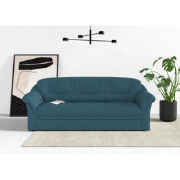 3-Sitzer DOMO collection "Montana f&uuml;r kleine R&auml;ume, Breite 184cm, komfortabel und zeitlos", blau (petrol), B:184cm H:84cm T:82cm, 92% Polyester, 8% Nylon, Sofas, bequeme Armlehnen