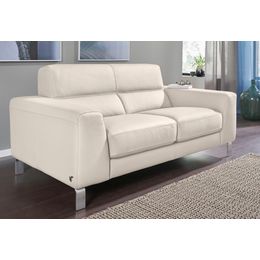 2,5-Sitzer Calia italia "Simon, hoher Sitzkomfort, modern und elegant, italienisches Designsofa", beige (bianco latte), B:202cm H:81cm T:94cm, Leder SORRENTO - 100% Leder;Leder BULL - 100% Leder, Sofas, in zwei Lederqualit&auml;ten