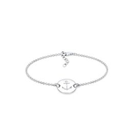 Armband Elli "Anker Plättchen Geo Trend 925 Silber", silber, Armbänder, Damen, 17cm, ohne Stein, Silber 925 (Sterlingsilber)