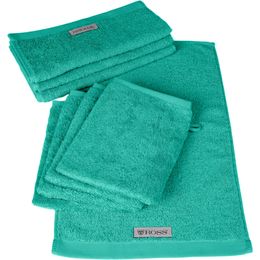 Handtuch Set Ross "Sinfonie", blau (karibik), Obermaterial: 100% Baumwolle, Handtuch-Sets, beinhaltet Gästetücher und Waschhandschuhe