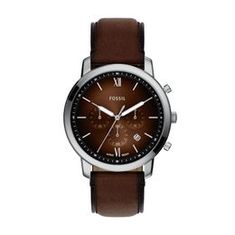 Chronograph Fossil "NEUTRA", braun, dunkelbraun, Armbanduhren, Herren, Quarzuhr, Armbanduhr, Herrenuhr, Lederarmband, analog, Tag