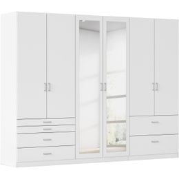 Kleiderschrank Rauch "Kleiderschrank Schrank Garderobe Wäscheschrank WILDBERG", weiß (alpinweiß), B:271cm H:210cm T:54cm, Holzwerkstoff, Schränke, mit 6 Schubladen, obere Schublade mit Holz-Einteilung MADE IN GERMANY, Topseller