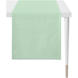 Tischl&auml;ufer Apelt "4362 Rips-Uni", gr&uuml;n (mint), B:45cm L:135cm, Baumwolle, Polyester, Tischdecken, Wasser- und Schmutzabweisend