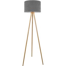 OTTO HOME Stehlampe "Torell", grau, 1, Ø 45cm H: 152cm, 1 Stk., Leuchten, Schirm mit Cordbezug, Dreibein aus Holz, 1x E27 exkl., Zuleitung 300cm