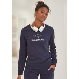 Kangaroos Sweatshirt blau Gr. 36/38 f&uuml;r Damen. Mit Logodruck. Nachhaltig.