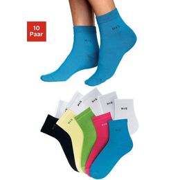 H.I.S. H.I.S Kurzsocken mehrfarbig Gr. 35-38 f&uuml;r Damen. Mit Logoschriftzug. Elastisch. Nachhaltig.