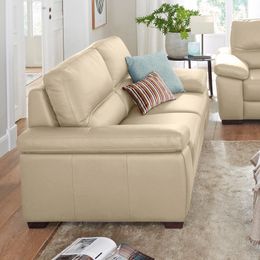 3-Sitzer Calia italia "Gaia, hochwertiges Ledersofa mit erstklassigem Sitzkomfort", beige, B:210cm H:92cm T:97cm, Leder SORRENTO - 100% Leder;Leder BULL - 100% Leder, Sofas, edles Design, in zwei hochwertigen Lederqualit&auml;ten