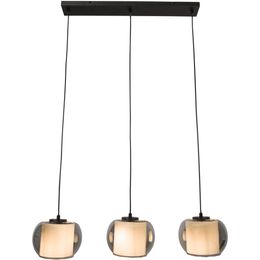 OTTO HOME Pendelleuchte "Tanissa", schwarz, 3, Ø 20cm H: 120cm, 1 Stk., Leuchten, 3 gleichlange Pendel mit je 1x Rauchglasschirm und je 1x E27 exkl.