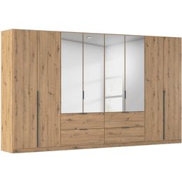 Drehtürenschrank Rauch "Kleiderschrank Schrank Garderobe AGORDO mit Dekor- oder Hochglanzfront", eiche artisan, B:360cm H:210cm T:54cm, Holzwerkstoff, Schränke, mit Außenschubkästen, in 7 Breiten und 2 Höhen MADE IN GERMANY