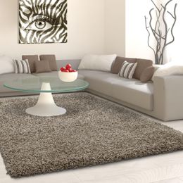 Hochflor-Teppich Ayyildiz Teppiche "Life Shaggy 1500" Gr. 8, grau (taupe), B:300cm H:30mm L:400cm, Kunstfaser, Teppiche, Langflor, uni, große Farbauswahl, robust, auch als Läufer und in rund