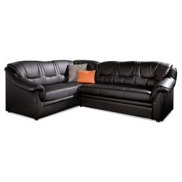 Ecksofa DOMO collection "Montana, zeitlose R&uuml;ckensteppung, bequeme Armlehnen, L-Form", schwarz, B:234cm H:84cm T:185cm, Sofas, Ecksofa, wahlweise mit Bettfunktion