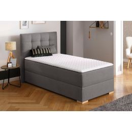 Boxbett Home Affaire "Olivet mit Bettkasten", grau, B:104cm L:210cm, Komplettbetten, in 4 Farben, 4 Breiten, 2 Matratzenarten, auch in Überlänge 220 cm