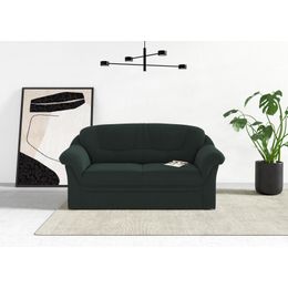 2-Sitzer DOMO collection "Montana f&uuml;r kleine R&auml;ume, Breite 146cm, komfortabel und zeitlos", gr&uuml;n (dunklegr&uuml;n), B:146cm H:84cm T:82cm, 100% Polyester, Sofas, bequeme Armlehnen