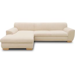 Ecksofa Home Affaire "Nika zeitlos und elegant, L-Form", beige (creme), B:277cm H:78cm T:84cm, Primabelle-Microfaser (100% Polyester);Struktur (70% Polyacryl, 30% Polyester), Sofas, Ecksofa, wahlweise mit Bettfunktion, auch in Cord