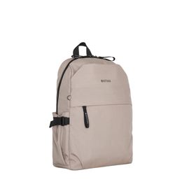 Rucksack Mustang "Agios", Gr. B/H/T: 32cm x 45cm x 12cm, beige, Nylon, Rucksäcke, Men Freizeitrucksack, Businessrucksack mit Kontrast-Details
