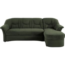 Ecksofa DOMO collection "Sarafina zeitlos und komfortabel, optional mit Federkern, L-Form", gr&uuml;n, B:232cm H:83cm T:146cm, Luxus-Microfaser (92% Polyester, 8% Nylon);Microfaser PRIMABELLE (100% Polyester);Microfaser PRIMABELLE (100% Polyester) / Struktur (90% Polyester; 10% Polyacryl), Sofas, Ecksofa, wahlweise mit Bettfunktion