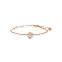 Armreif Swarovski "Una Sparkling Dc Glücksklee" Gr. M, rosa (roségoldfarben, rosa, kristallweiß, rosa, kristallweiß), Armbänder, Damen, M, Metall, mit Swarovski Kristall