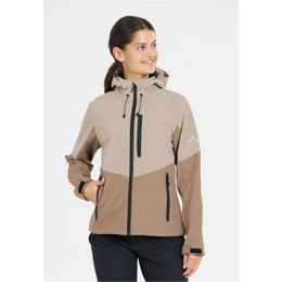 Softshelljacke WHISTLER "Rosea V2", Damen, Gr. 48, beige, braun, 100% Polyester, unifarben, normal, hoch geschlossener Ausschnitt, Jacken Softshelljacke, mit wasserabweisender Beschichtung