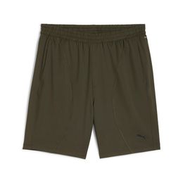 Trainingsshorts Puma "M CLOUDSPUN 7" KNIT SHORT", Herren, Gr. M, N-Gr, grün (schwarz olive), Jersey, Obermaterial: 85% Polyester, 15% Elasthan, regular fit normal, Hosen