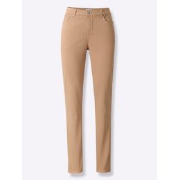 5-Pocket-Hose Casual Looks, Damen, Gr. 38, Normalgrößen, braun (camel), 97% Baumwolle, 3% Elasthan, unifarben, Hosen
