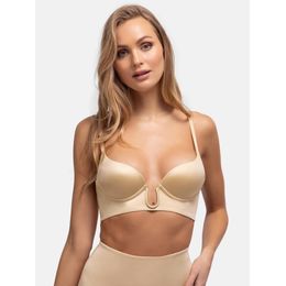 B&uuml;gel-BH Dorina "Sublime Sculpt", Damen, Gr. 80, Cup D, beige, Obermaterial: 73% Polyamid, 16% Elasthan, 11% Polyester, unifarben, BHs B&uuml;gel-BH, mit vorgeformten Cups, extra tiefer Ausschnitt