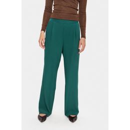 Anzughose Saint Tropez "CelestSZ Wide Leg Pants", Damen, Gr. S (36), N-Gr, june bug, Web, Obermaterial: 92% Polyester, 8% Elasthan, unifarben, regular fit normal, Hosen, Schlupfhose mit Gummizug
