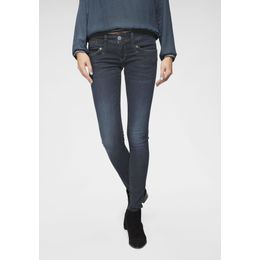 Slim-fit-Jeans Herrlicher "Piper Slim Denim", Damen, Gr. 26, Länge 30, dull, Denim/Jeans, Obermaterial: 98% Baumwolle, 2% Elasthan, slim fit, Jeans, mit Zierknöpfen an den Gesäßtaschen