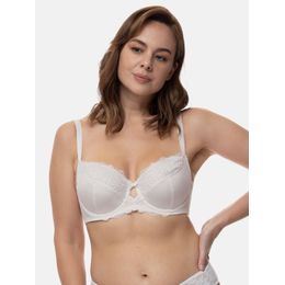 B&uuml;gel-BH Dorina "Celine", Damen, Gr. 75, Cup C, beige (ivory), Obermaterial: 58% Polyamid, 26% Polyester, 16% Elasthan, unifarben, BHs B&uuml;gel-BH, mit Spitzendetails, verstellbare Tr&auml;ger