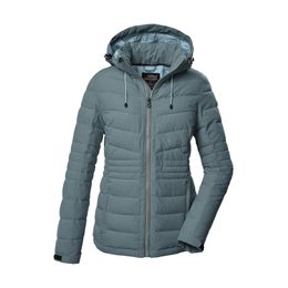 Steppjacke Killtec "KOW 10 WMN QLTD JCKT", Damen, Gr. 40, graublau, Oberstoff: 100% Polyester, Futter: 100% Polyester, Füllung: 100% Polyester (recycelt), Jacken, Damenjacke: abnehmbare Kapuze, wasserabweisend, atmungsaktiv