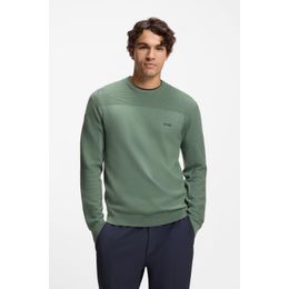 Strickpullover BOSS Green "KN Momentum-X CN", Herren, Gr. M, open grün358, Strick, Obermaterial: 48% Polyester, 39% Schurwolle, 11% Polyamid, 2% Elasthan, unifarben, regular fit normal, Rundhals, Bündchen, Pullover, Rundhalsausschnitt, Regular Fit, kontrast HD-Logo