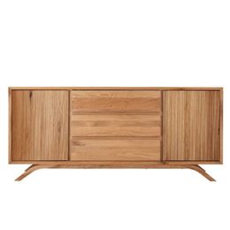 Pharao24.de Sideboard Massivholzkommode mit Drehtüren aus Wildeiche Massivholz