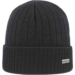 EISGLUT Milang Merino Beanie Herren - schwarz - Gr. Einheitsgröße - Merinowolle