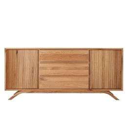 Pharao24.de Sideboard Massivholzkommode mit Drehtüren aus Wildeiche Massivholz