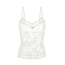 Unterhemd Dorina "Origins", Damen, Gr. S, N-Gr, beige (ivory), Spitze, Obermaterial: 85% Polyamid, 15% Elasthan, k&ouml;rpernah, V-Ausschnitt, Unterhemden Unterhemd, durchgehende Spitze mit Spitzenbesatz
