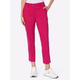 Webhose Heine, Damen, Gr. 48, Normalgrößen, pink, 72% Baumwolle, 25% Polyester, 3% Elasthan, unifarben, 7/8-Länge, Hosen