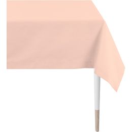 Tischdecke Apelt "4362 Rips-Uni" Gr. 1, rot (apricot), B:130cm L:170cm, Baumwolle, Polyester, Tischdecken, Wasser- und Schmutzabweisend