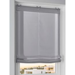 Raffrollo HEINE HOME Gr. 3, grau (silbergrau), B:80cm H:130cm, Raffrollos
