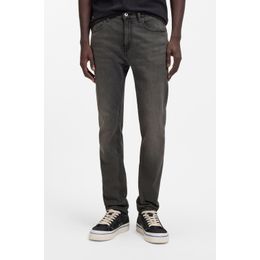 Slim-fit-Jeans HUGO BLUE "Ash", Herren, Gr. 32, Länge 32, dunkelgrau023, Denim/Jeans, Obermaterial: 99% Baumwolle, 1% Elasthan, unifarben, slim fit lang, Jeans, mit Stone-washed-Finish