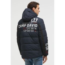 CAMP DAVID Herren Winterjackeblau, Gr. XL, bedruckt, bestickt, Material: 100% Polyester, Futter: 100% Polyester, Füllung: 100% Polyester, Jacken, mit