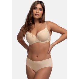 B&uuml;gel-BH Dorina "Carmen", Damen, Gr. 85, Cup E, beige, Microtouch, Obermaterial: 63% Polyamid, 27% Polyester, 10% Elasthan, gestreift, unifarben, bequem, BHs B&uuml;gel-BH, leicht gepolstert, geformte Cups, weich, Mikrofaser