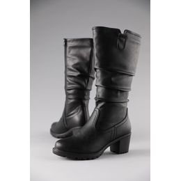 Stiefel ANISTON SHOES, Damen, Gr. 40, Normalschaft, schwarz, Lederimitat, Schuhe Reißverschlussbeutel, mit slouchy Schaft mit Raffungen - NEUE KOLLEKTION
