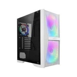SILENOS MS PRO, Tower-Geh&auml;use wei&szlig;, Version mit ARGB-L&uuml;fter, Tempered Glass